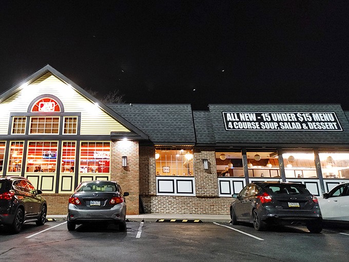 The classic brick exterior of Limerick Diner stands like a beacon for hungry travelers. That sign promises breakfast salvation at prices that won't break the bank.