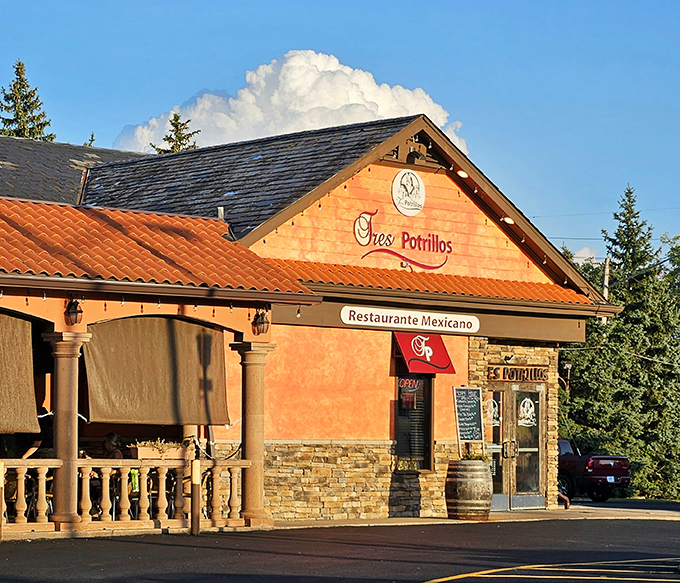 The terracotta-hued exterior of Tres Potrillos stands like a slice of Jalisco against Ohio's skyline. Those clay roof tiles aren't just for show—they're promising authentic flavors inside.