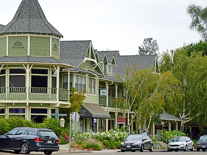 Victorian charm meets wine country elegance in downtown Los Olivos, where the distinctive green buildings house boutiques and tasting rooms worth lingering in.