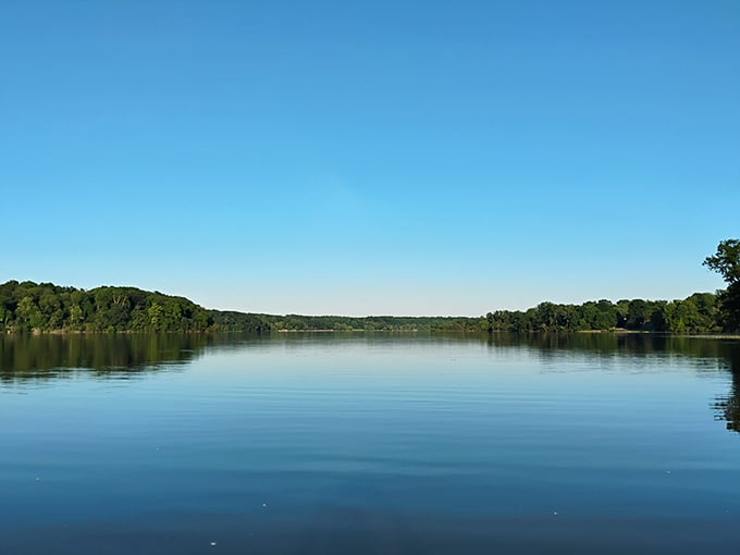 Mirror, mirror on the lake - Kiser's pristine waters reflect Ohio's best-kept secret in stunning clarity.