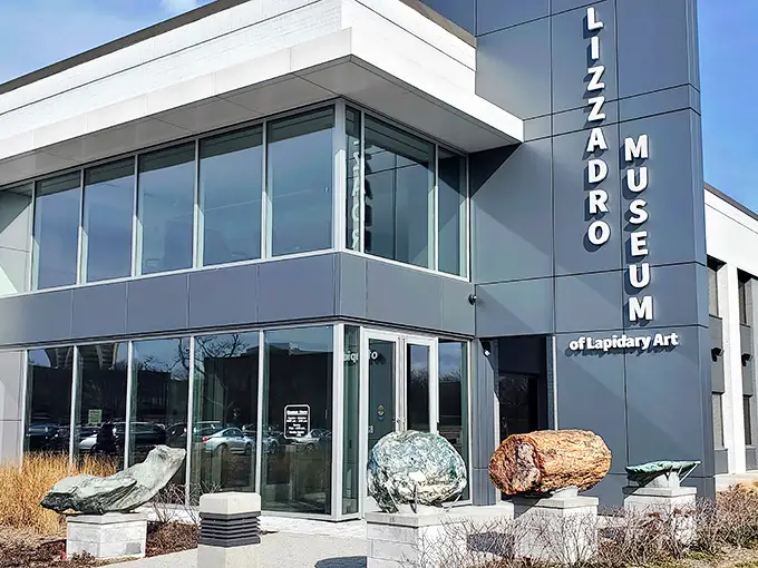 The sleek, modern exterior of the Lizzadro Museum stands like a gemstone itself—polished, precise, and full of hidden wonders waiting to be discovered.