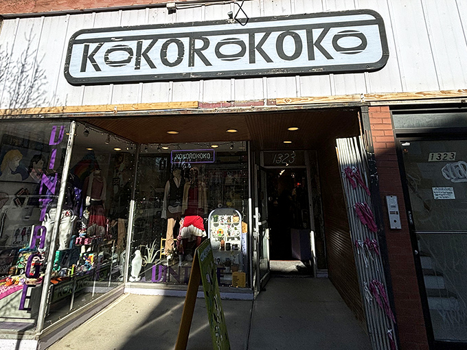 The storefront beckons like a portal to another decade. Kokorokoko's distinctive sign promises a time-traveling retail adventure in Chicago's Wicker Park.