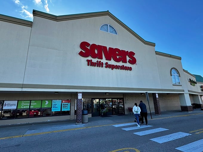 The beige fortress of frugality stands proud in Hoffman Estates, its red Savers sign a beacon to bargain hunters everywhere.