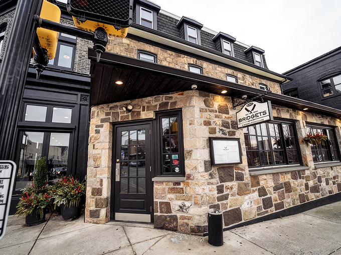 The stone façade of Bridget's welcomes you like an old friend, its warm glow promising culinary treasures within this Ambler gem.