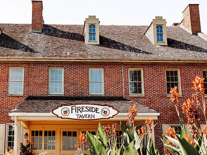 The historic brick façade of Fireside Tavern welcomes you like an old friend who happens to make the best prime rib in Pennsylvania.