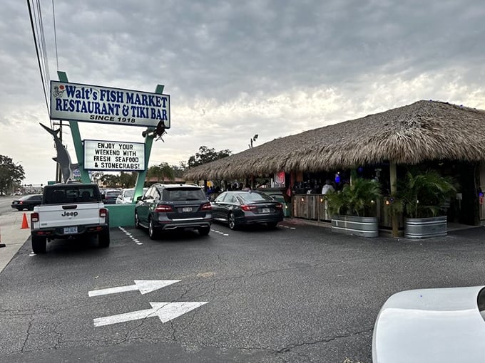 Walt's thatched roof Chickee Bar welcomes you like a tropical oasis. It's Florida's way of saying "relax, you've arrived at seafood paradise."