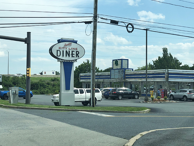The classic blue and white sign beckons like an old friend. Lyndon Diner stands proudly along Route 30, promising comfort food salvation to weary travelers and locals alike.