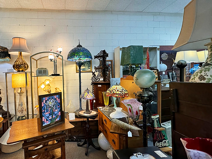 Narrow pathways lead to endless possibilities. Every aisle at Village Antique Mall promises treasures waiting to be discovered by the patient explorer.