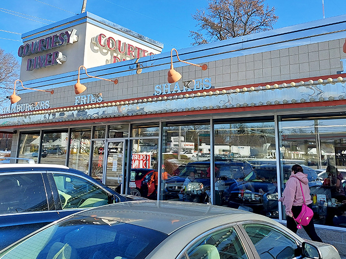 The iconic blue-trimmed exterior of Courtesy Diner stands as a beacon for hungry St. Louisans at all hours, promising comfort food and nostalgia in equal measure.
