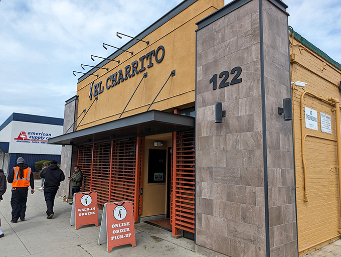 The humble yellow exterior of El Charrito belies the culinary treasures within. Like finding a gold nugget in Salinas, this unassuming spot delivers breakfast magic.