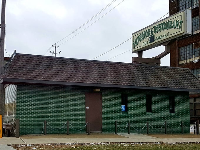 The unassuming brick exterior of Superior Restaurant proves once again that culinary greatness often hides in plain sight, like Cleveland's delicious secret hiding behind a modest façade.