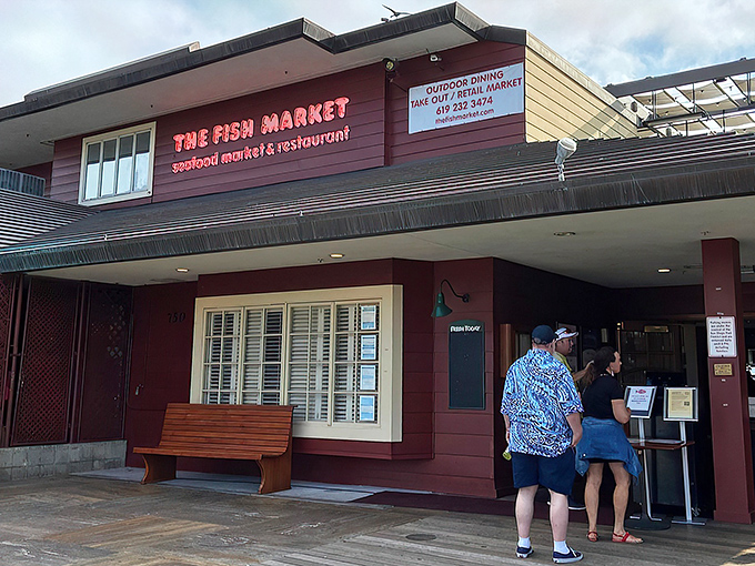 The red facade of The Fish Market promises no gimmicks, just seafood nirvana – exactly as it should be in a serious seafood town like San Diego.
