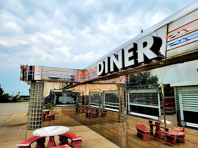 The gleaming stainless steel exterior of Route 66 Diner isn't just eye-catching—it's a time machine disguised as a building. Welcome to nostalgia central.