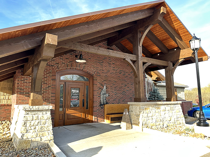 The impressive timber-framed entrance to Whitey's isn't just architectural eye candy—it's your gateway to burger nirvana in Richfield.