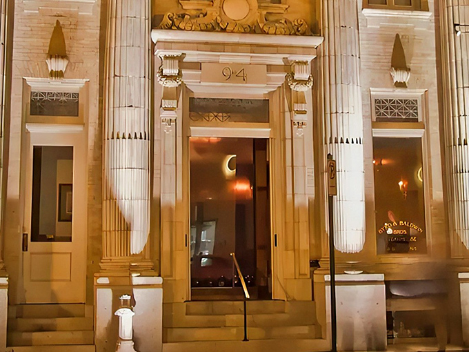 Grand columns and classic architecture announce that something special awaits inside this former bank building turned carnivore's paradise in downtown Norfolk.