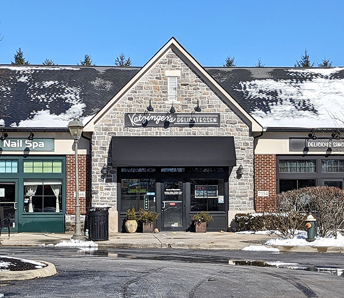 The stone facade of Katzinger's Dublin stands like a delicious fortress, promising sandwich salvation to all who enter its hallowed doors.