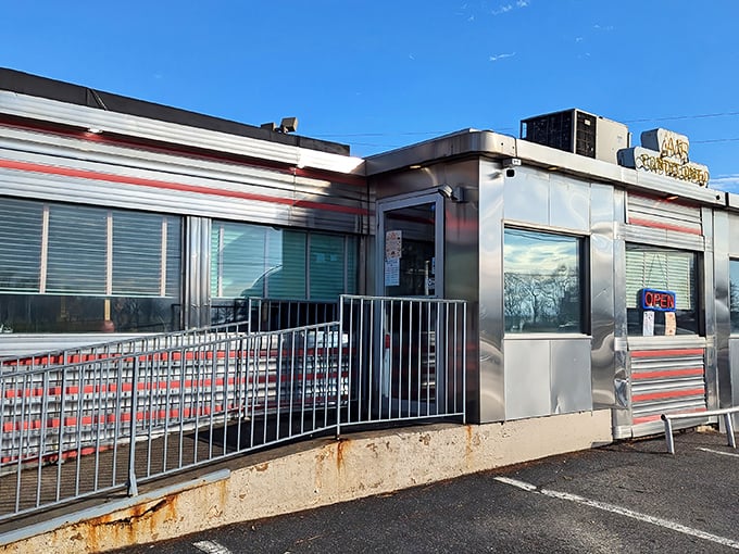 Chrome and dreams collide in this gleaming testament to America's golden age of roadside dining.