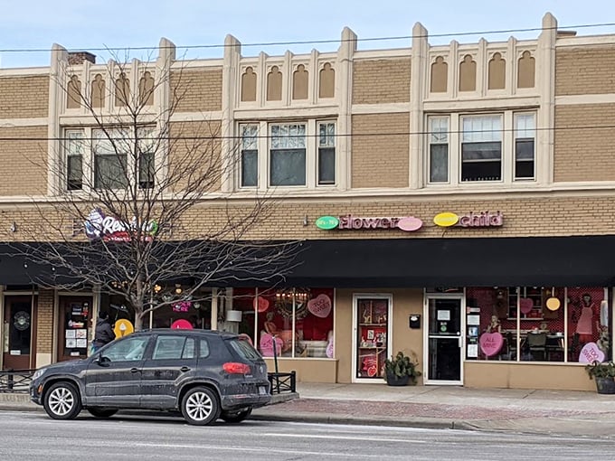 The colorful storefront beckons like a time machine disguised as a retail shop. Those pastel signs aren't just decoration—they're portals to decades past.