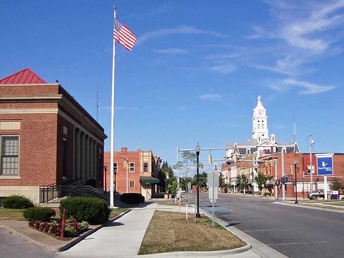 Downtown Napoleon's historic buildings stand like a time capsule of Americana, where retirement dollars stretch further than your grandmother's cookie dough.