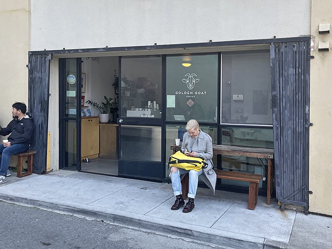 The unassuming facade of Golden Goat Coffee might make you walk right past—which is exactly how locals prefer to keep this treasure all to themselves.