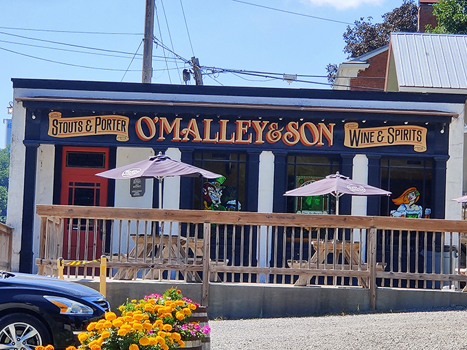 The unassuming storefront of O'Malley's belies what lies beneath – an Irish pub experience that feels like stepping into Dublin's best-kept secret.