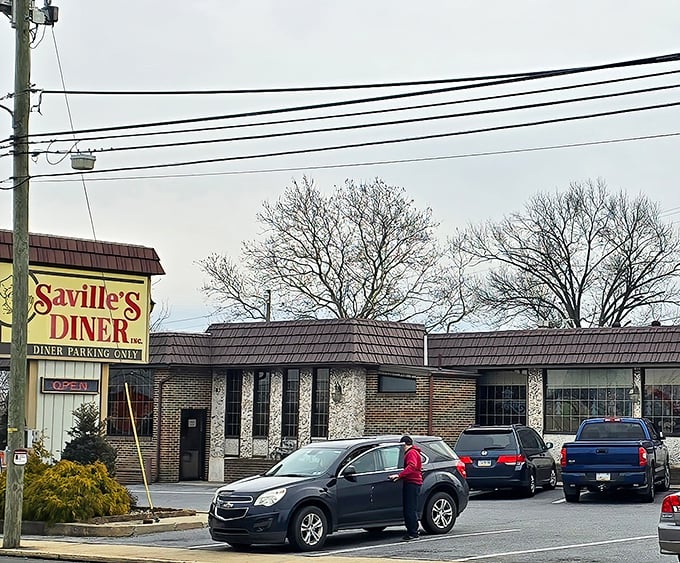Saville's Diner stands proudly on Route 100, its classic brick exterior and vintage sign promising comfort food treasures within. The parking lot rarely has empty spaces—always a good sign.