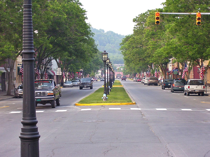 Wellsboro's Main Street feels like time travel with modern conveniences – gas lamps line a boulevard where American flags flutter and neighbors still wave hello.