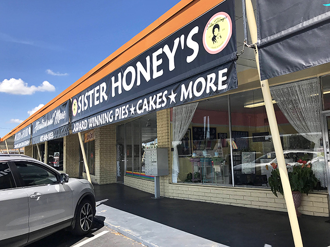 The unassuming storefront that houses Orlando's sweetest secret—proof that you should never judge a bakery by its awning.