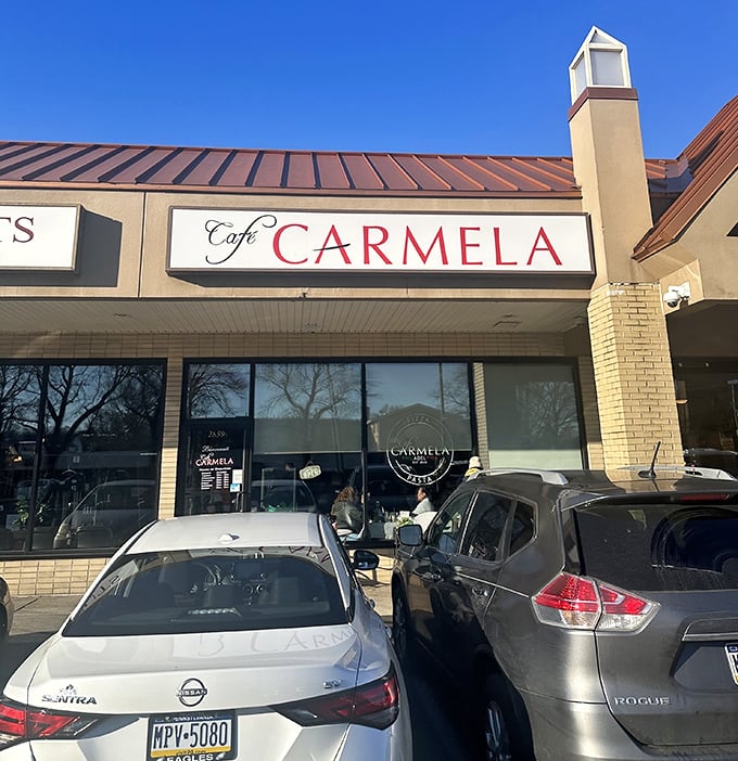 Nestled between a hair salon and other businesses, Café Carmela's unassuming storefront is like that friend who doesn't brag but consistently delivers the goods.