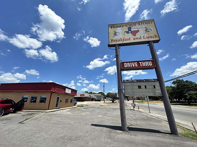 The unassuming red awning and brick exterior might fool you, but culinary treasures await inside this humble Texas landmark. No Michelin stars needed here.