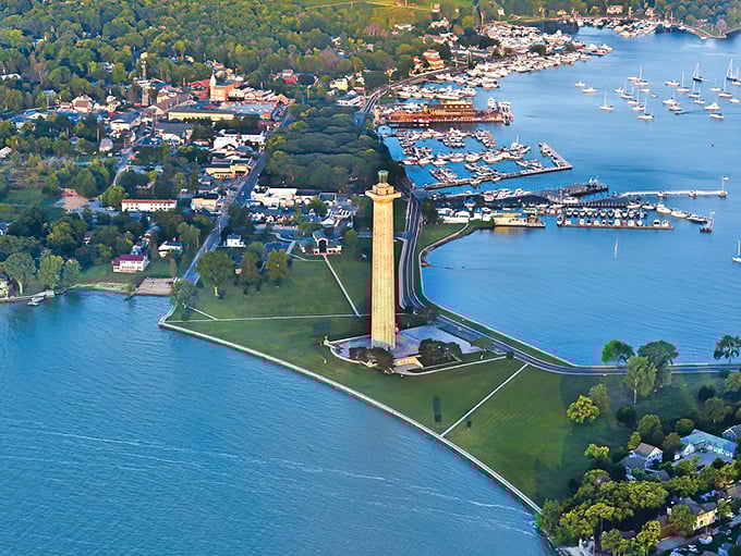 This aerial view reveals South Bass Island's secret: it's basically Ohio's answer to a tropical paradise, minus the coconuts.