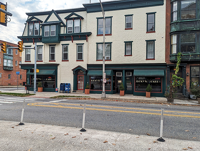 A corner slice of Harrisburg history where green trim and classic architecture invite you in for comfort food that won't break the bank.