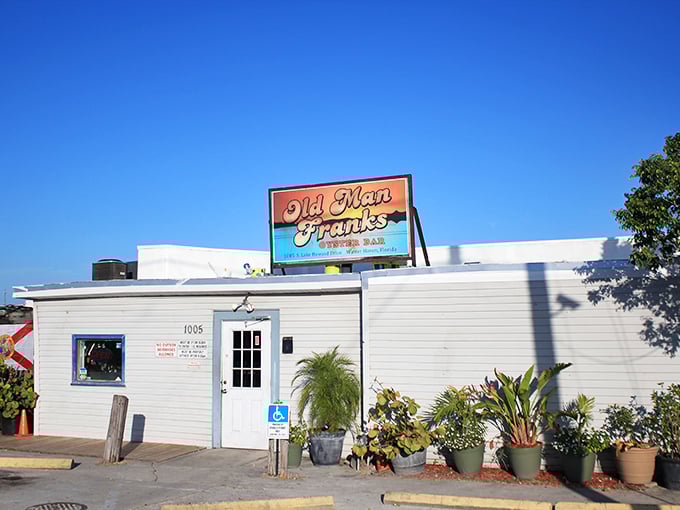 The unassuming exterior of Old Man Frank's proves once again that Florida's best seafood treasures often hide in plain sight.