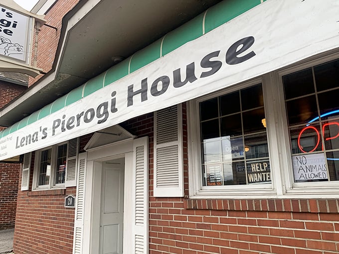 The unassuming exterior of Lena's Pierogi House proves once again that culinary treasures often hide behind the most modest facades. Eastern European magic awaits inside!