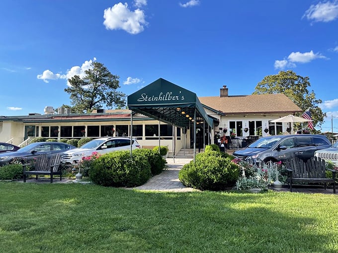 Steinhilber's modest exterior belies the culinary treasures within—like finding a Michelin-starred restaurant disguised as your favorite aunt's country home.