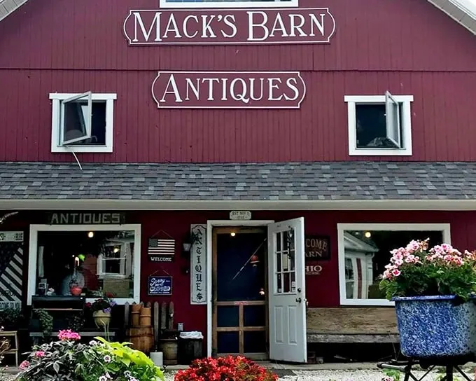 The classic red exterior with white trim isn't just a building—it's a time portal disguised as a barn. Americana at its finest!