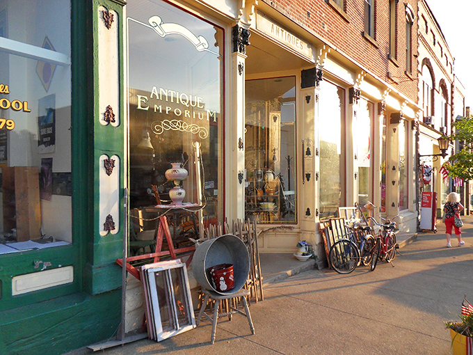 That iconic red door isn't just an entrance—it's a time portal disguised as a storefront. Welcome to treasure hunting headquarters!