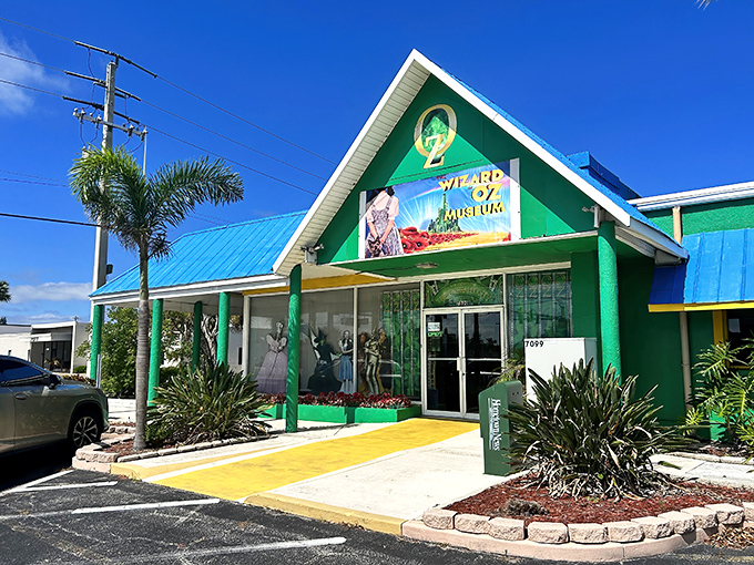 The emerald-green building with its yellow brick path isn't subtle about its theme—like wearing a "Ask me about my Oz obsession" t-shirt to the grocery store. 
