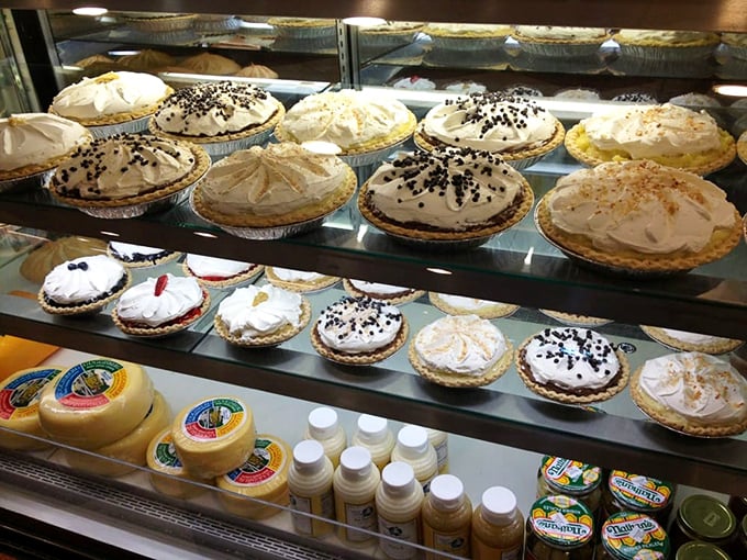 The pie case at Der Dutchman isn't just a display—it's a museum of meringue masterpieces that would make your grandmother simultaneously proud and jealous.