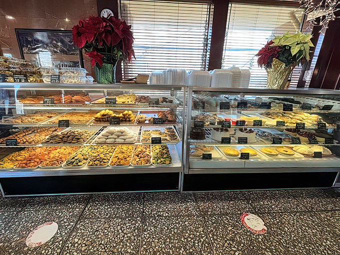 The dessert case—where willpower goes to die and "I'll just have coffee" turns into "and a slice of that... and that."