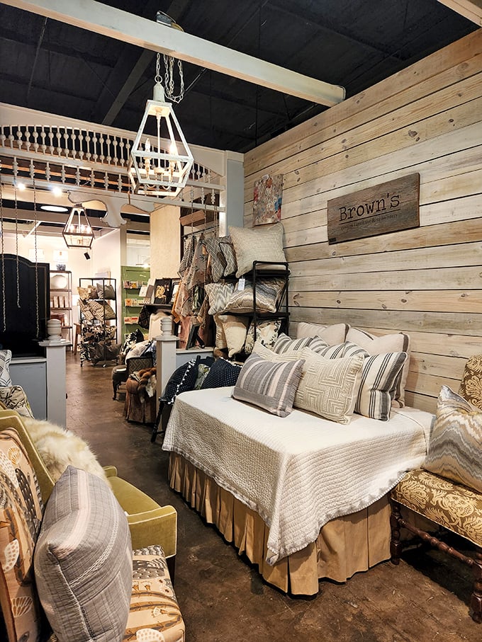 Cozy comfort with vintage charm—this bedding display makes you want to redecorate your bedroom with layers of texture and neutral tones.