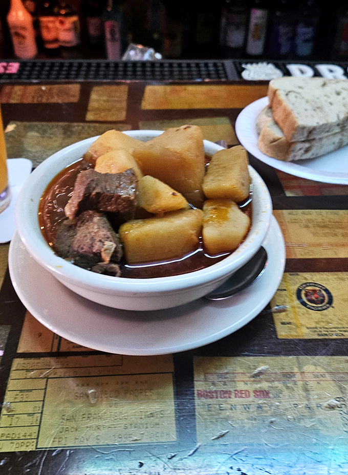 This hearty bowl of Hungarian gulyás honors South Bend's Eastern European heritage with tender beef and potatoes swimming in rich, paprika-laced broth.