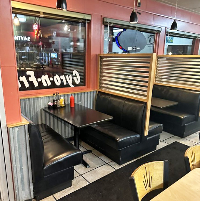 These booths have witnessed first dates, family celebrations, and countless coffee refills – the silent historians of small-town life.