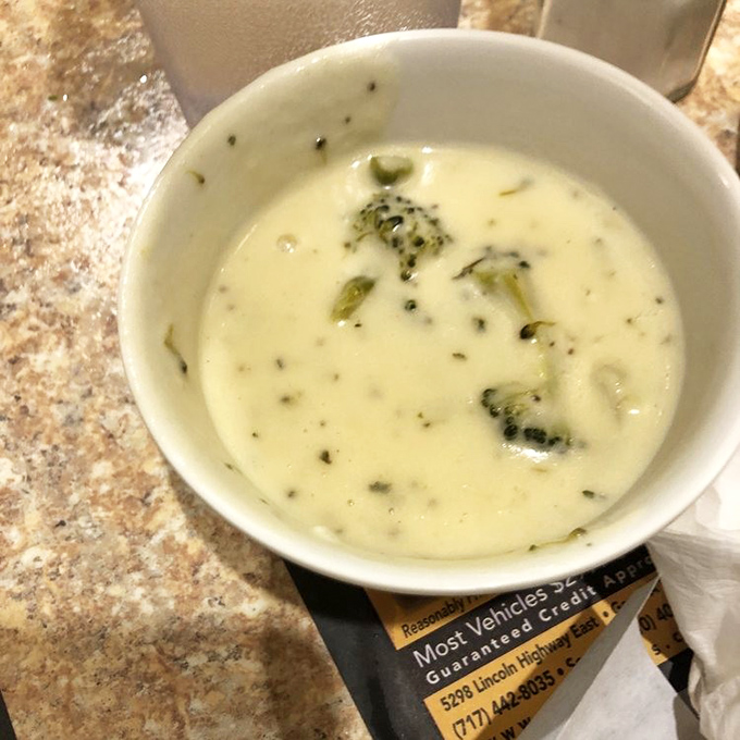 Broccoli soup so creamy it could make vegetable-haters reconsider their life choices. The kind of soup that makes you wish for rainy days.