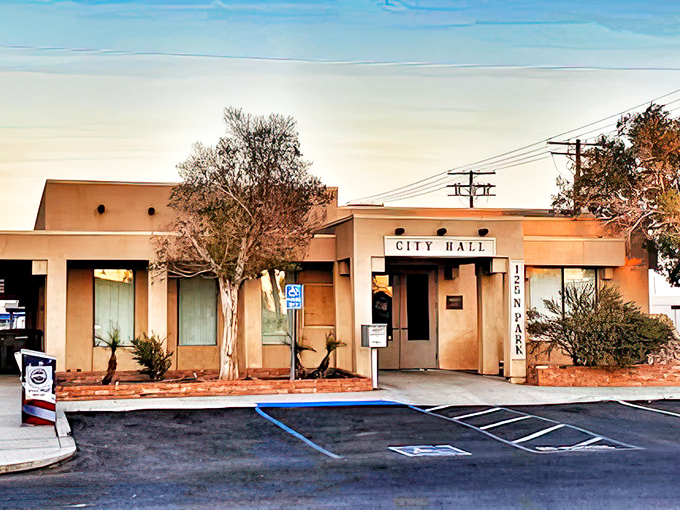 Calipatria City Hall embodies desert municipal architecture – practical, unfussy, and ready to serve the community without architectural pretension.