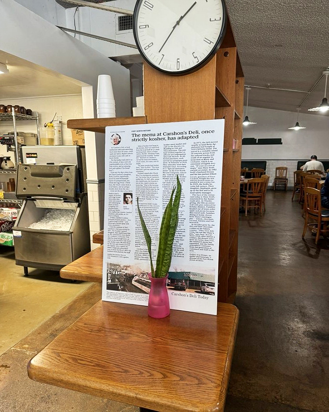 History on display—a reminder that Carshon's has been feeding Fort Worth for generations while the world outside transformed completely.