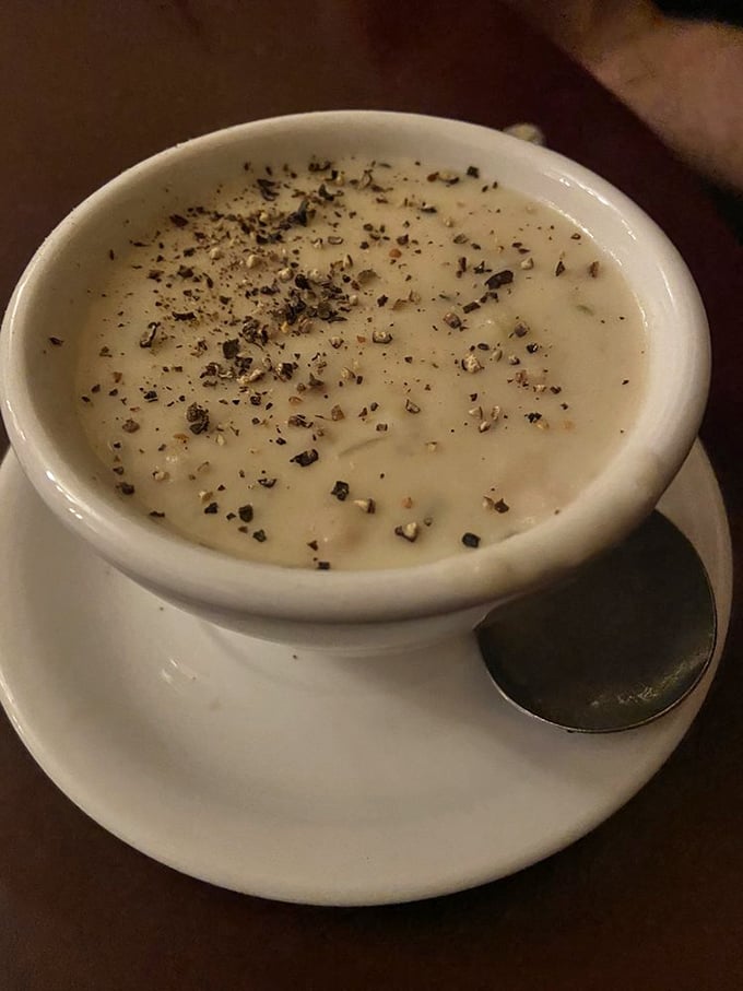 Clam chowder so creamy and rich it deserves its own ZIP code. The perfect starter for what promises to be an epic meal.