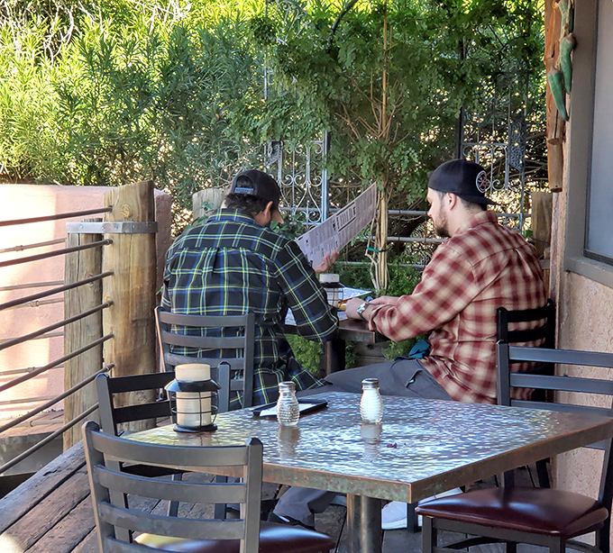 The outdoor seating area offers a chance to discuss life's big questions, like "Should we order dessert?" (The answer is always yes.)