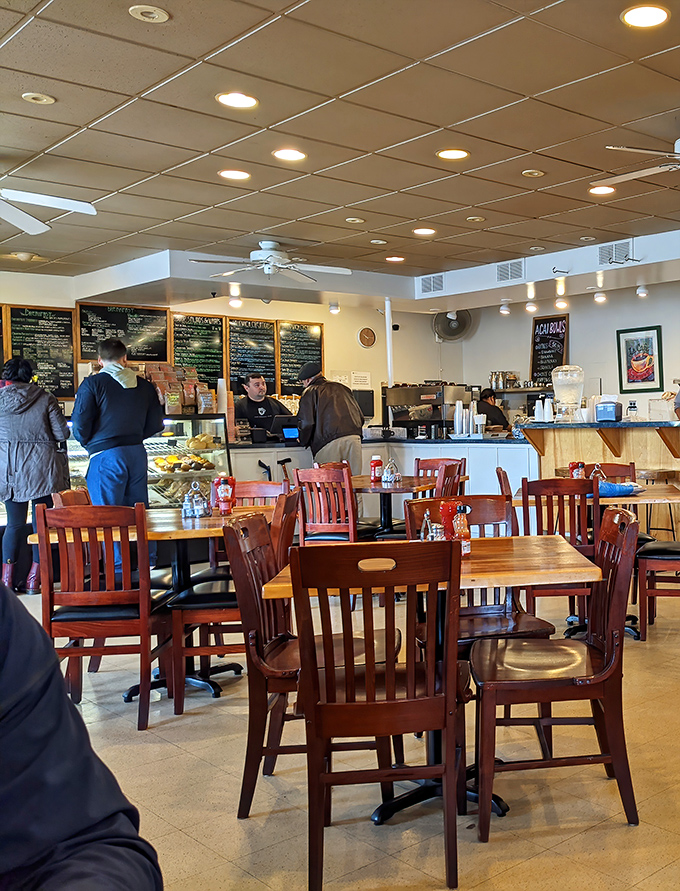 Morning regulars line up for their daily fix—proof that some addictions, like exceptional coffee and breakfast, are worth embracing.