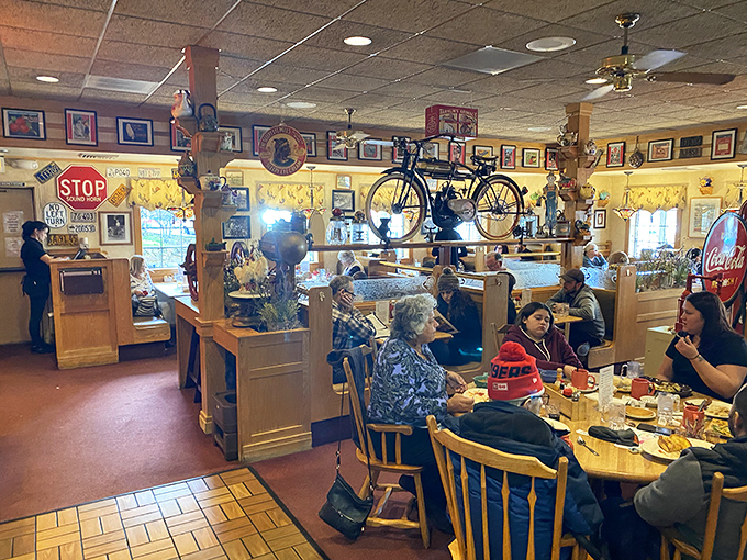Where locals and travelers come together over coffee, proving that breakfast is the great equalizer in American culture.